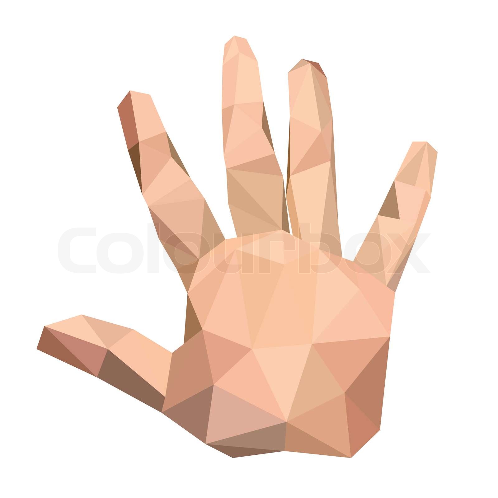 Illustration of geometric polygonal hand | Stock image | Colourbox
