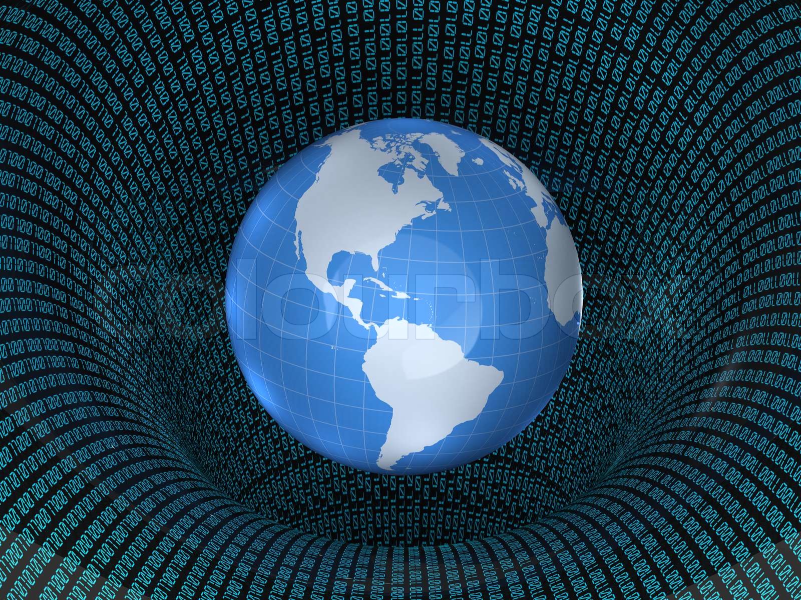 Globe and digital net. Earth and world map. 3d | Stock image | Colourbox