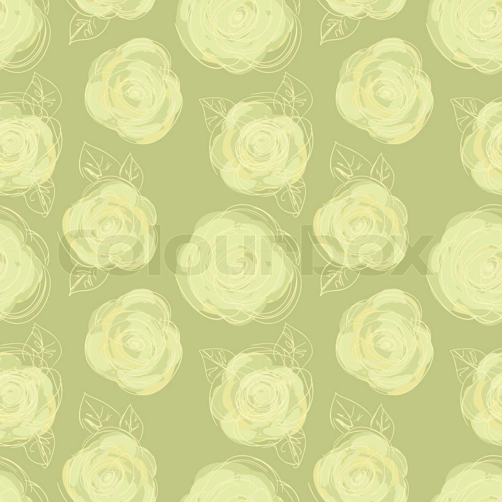 seamless roses pattern | Stock vector | Colourbox
