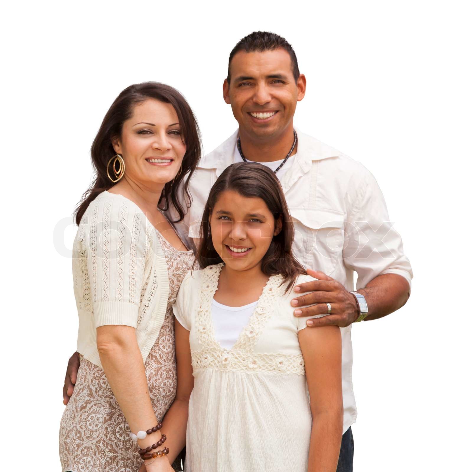 Hispanic Family Isolated on White | Stock image | Colourbox