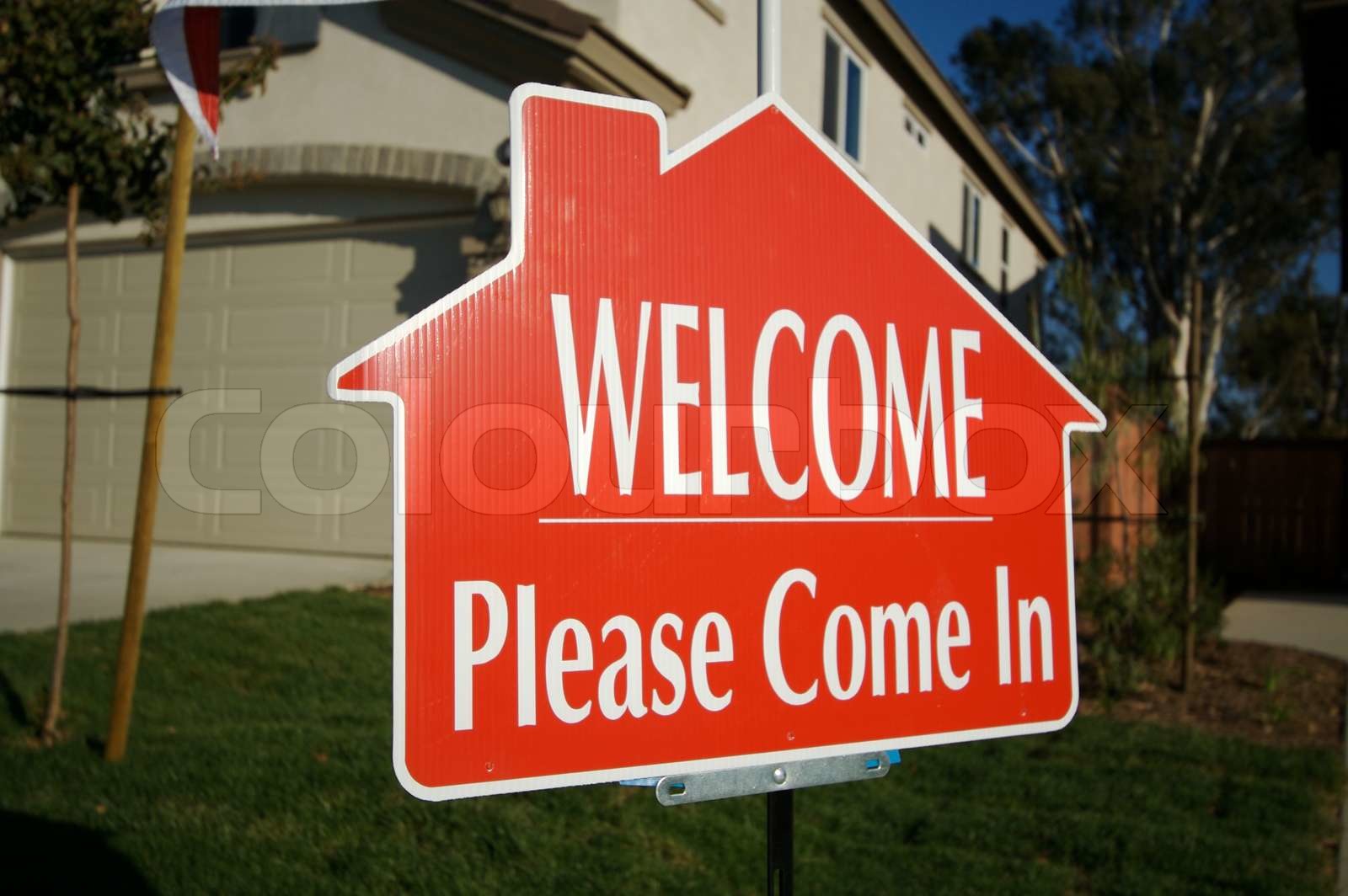 Welcome, Please Come In Sign | Stock image | Colourbox