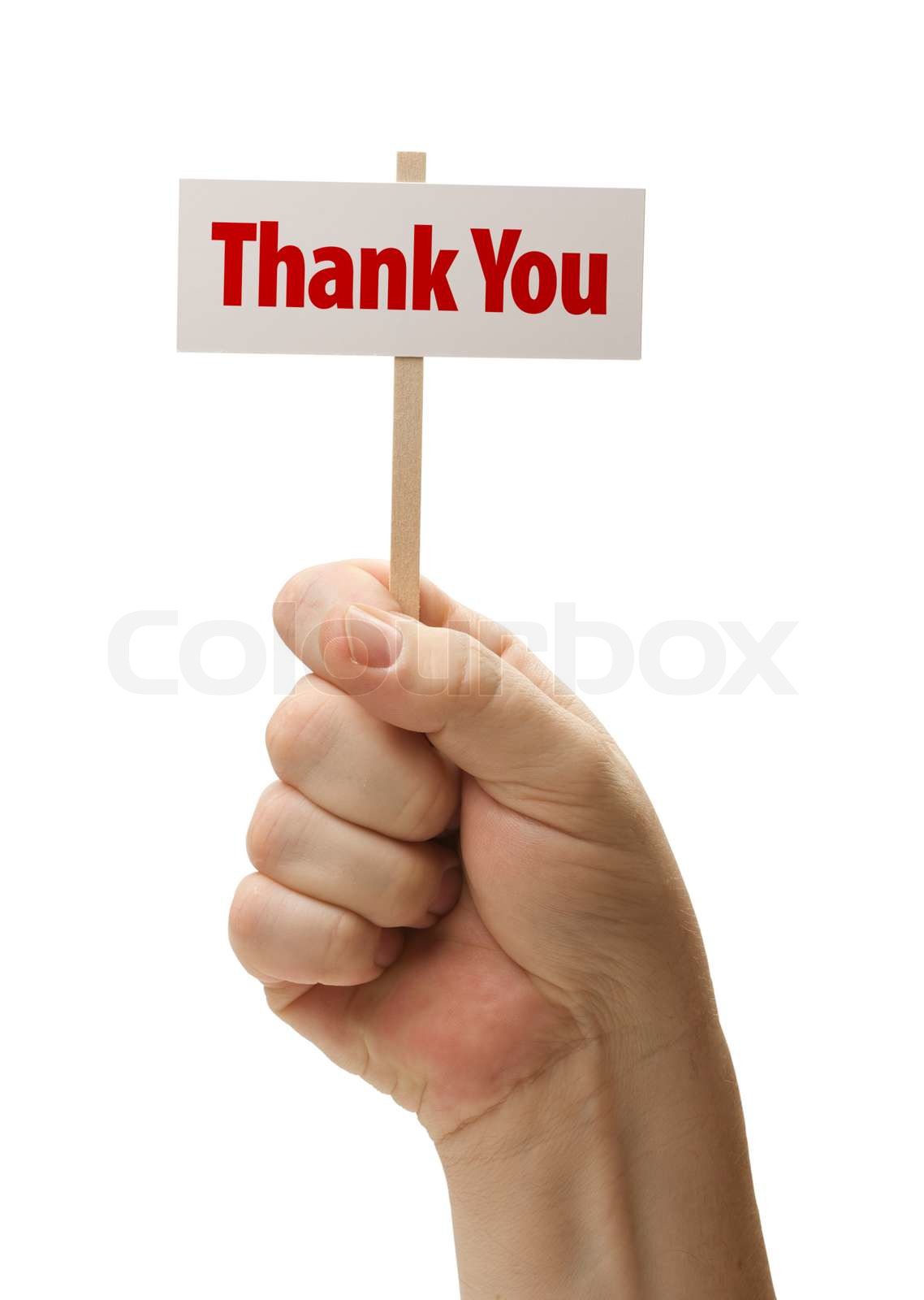 Thank You Sign In Fist On White | Stock image | Colourbox