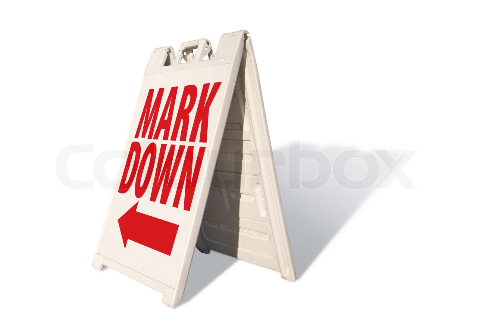 Mark Down Tent Sign | Stock image | Colourbox