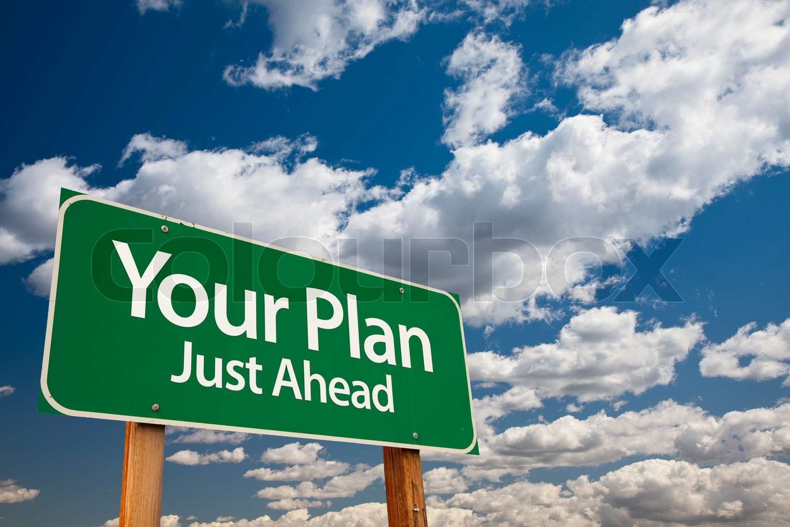 Your Plan Green Road Sign | Stock image | Colourbox