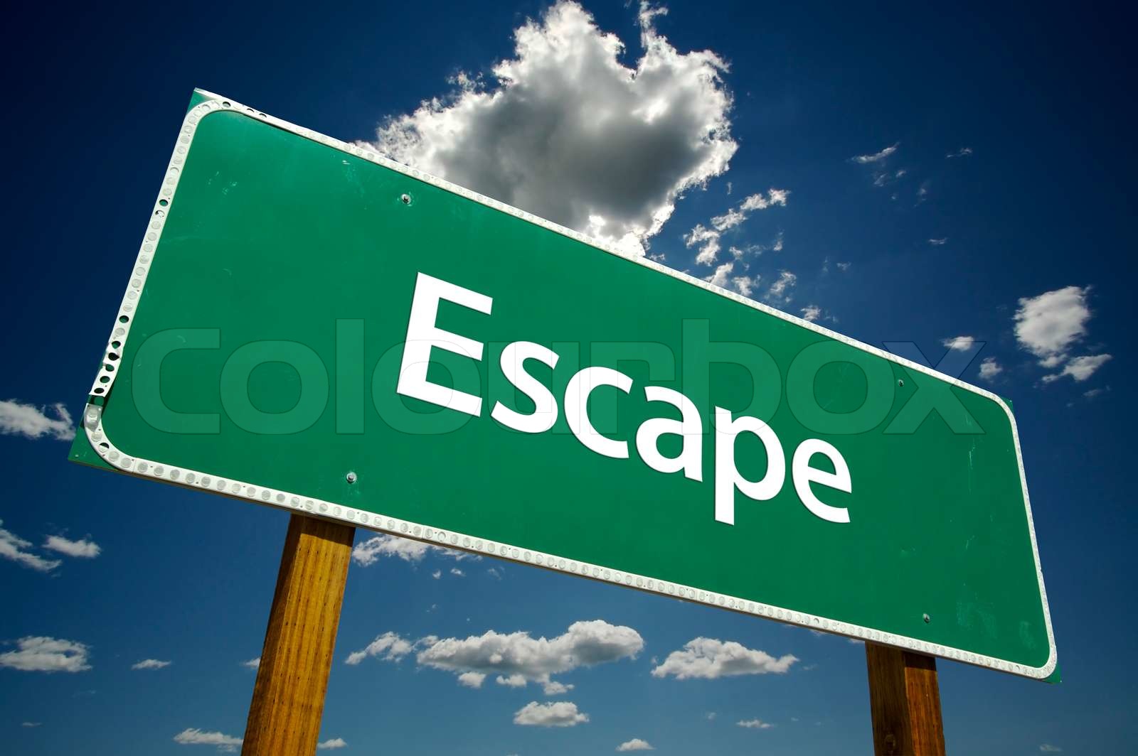 Escape Road Sign | Stock image | Colourbox