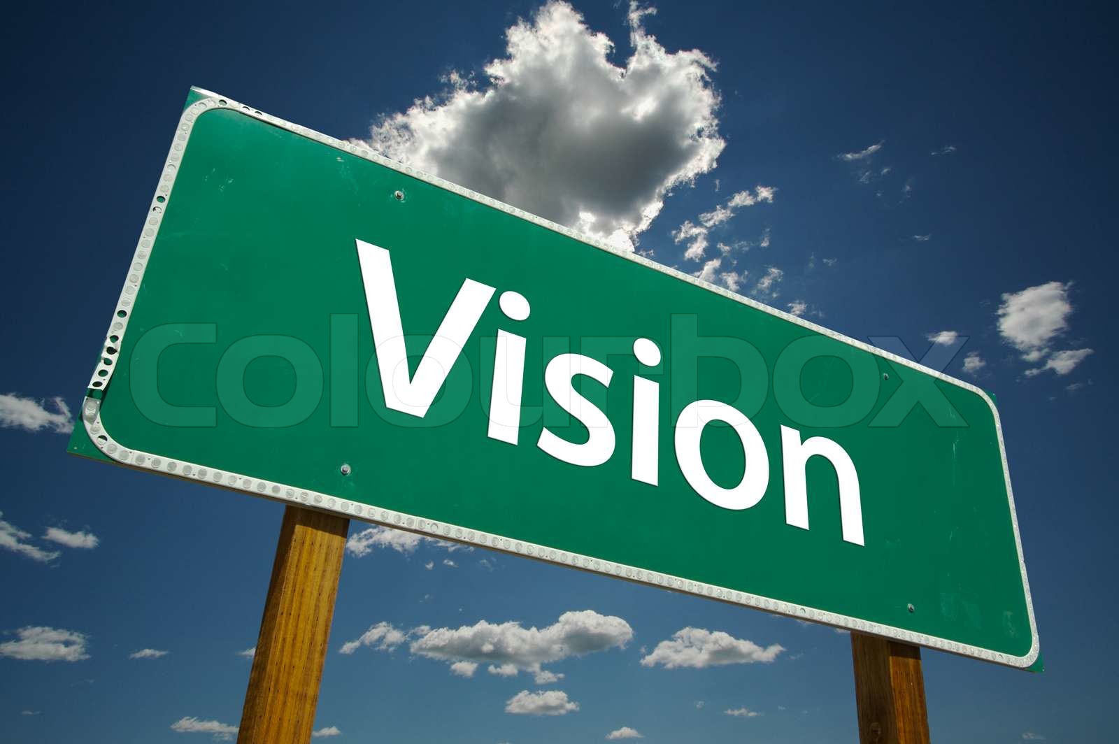 Vision Green Road Sign | Stock image | Colourbox