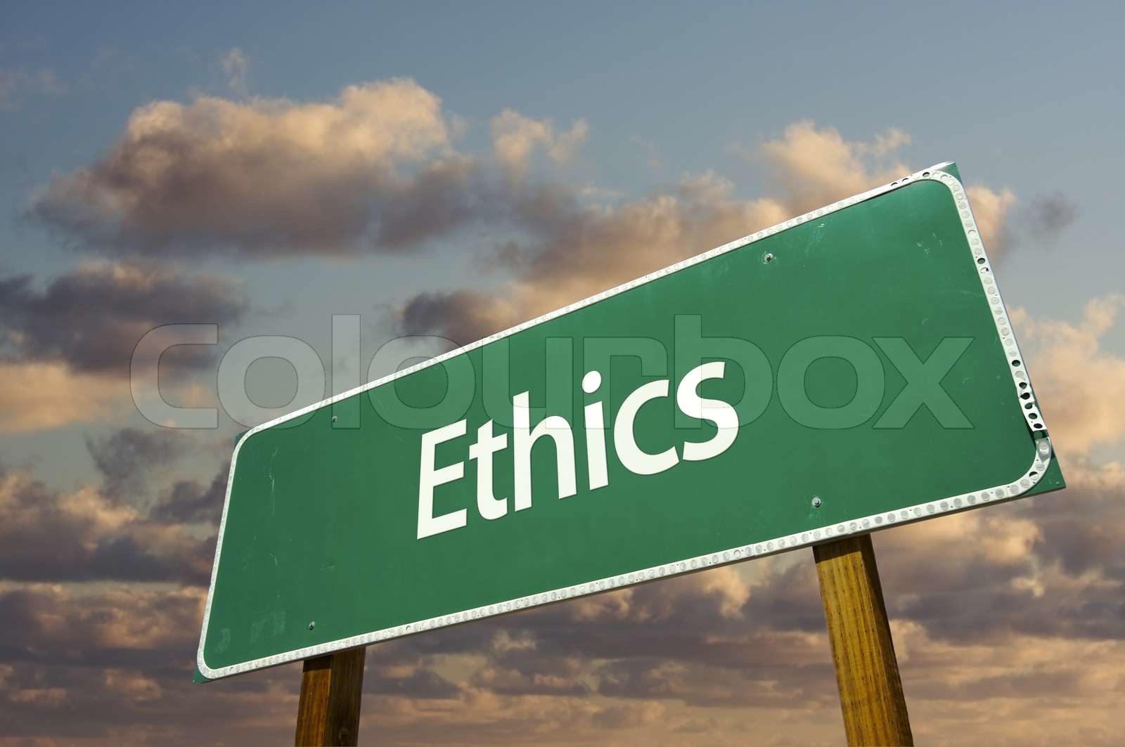 Ethics Green Road Sign | Stock image | Colourbox