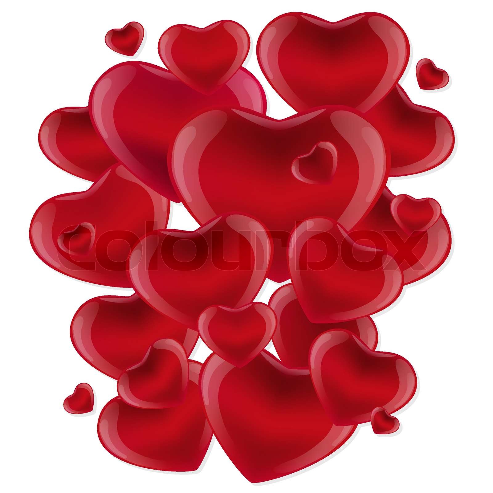 viele rote Herzen auf weißem Hintergrund | Stock-Vektor | Colourbox
