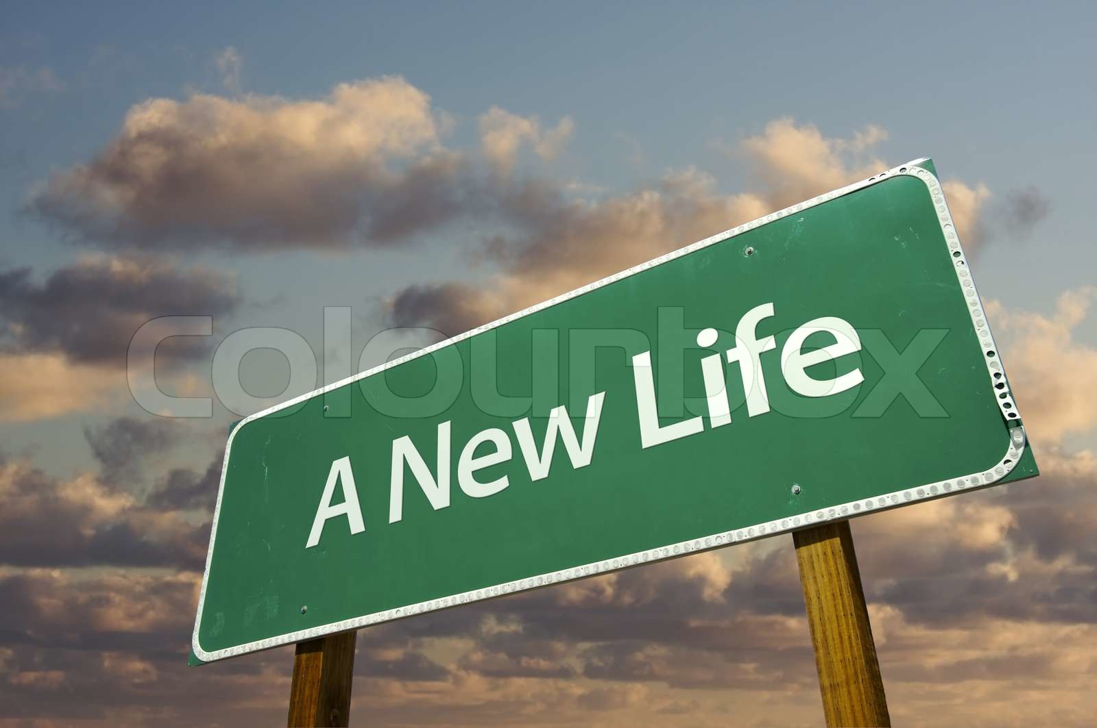 A New Life Green Road Sign | Stock image | Colourbox