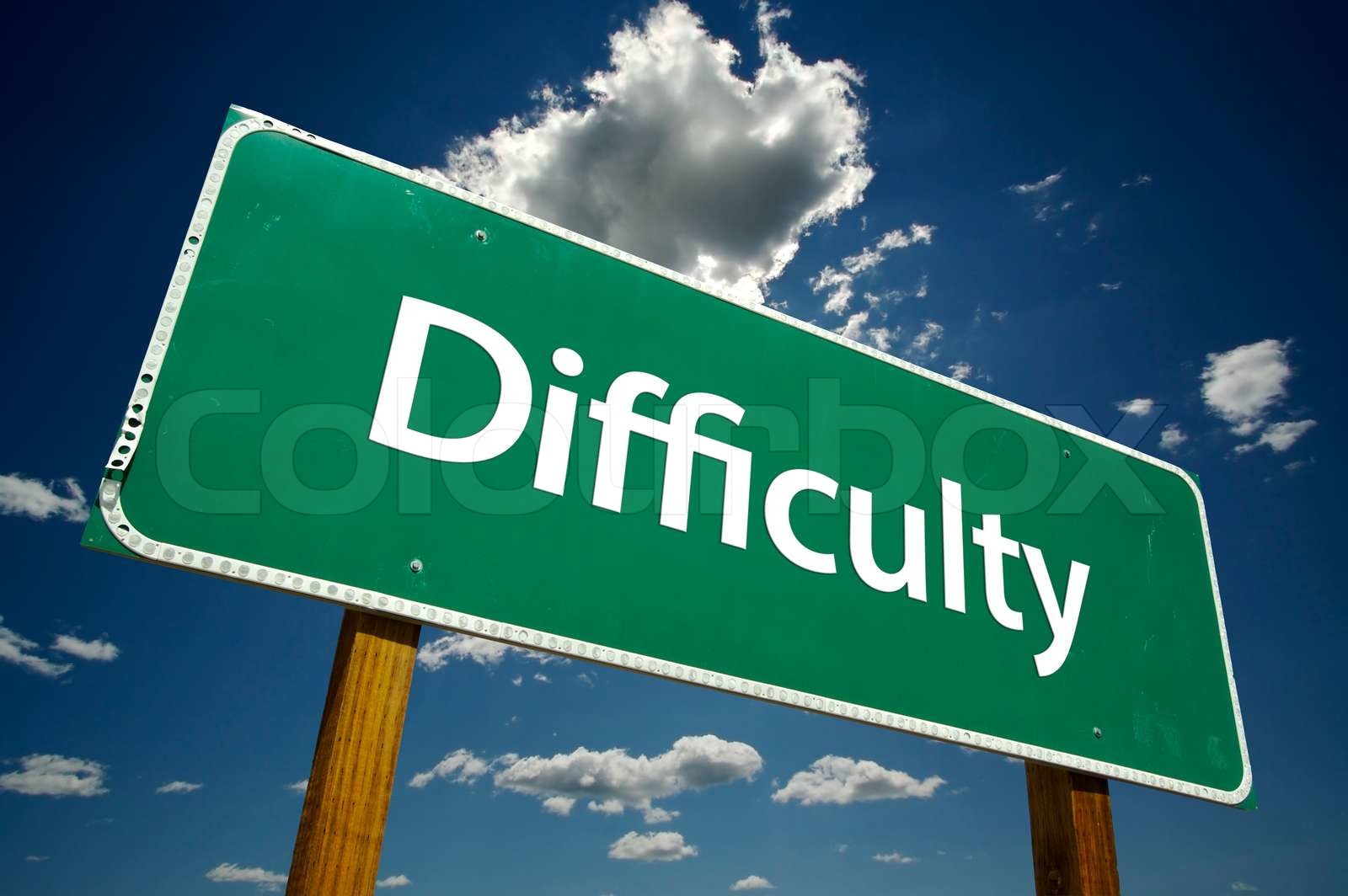 Difficulty Road Sign | Stock image | Colourbox