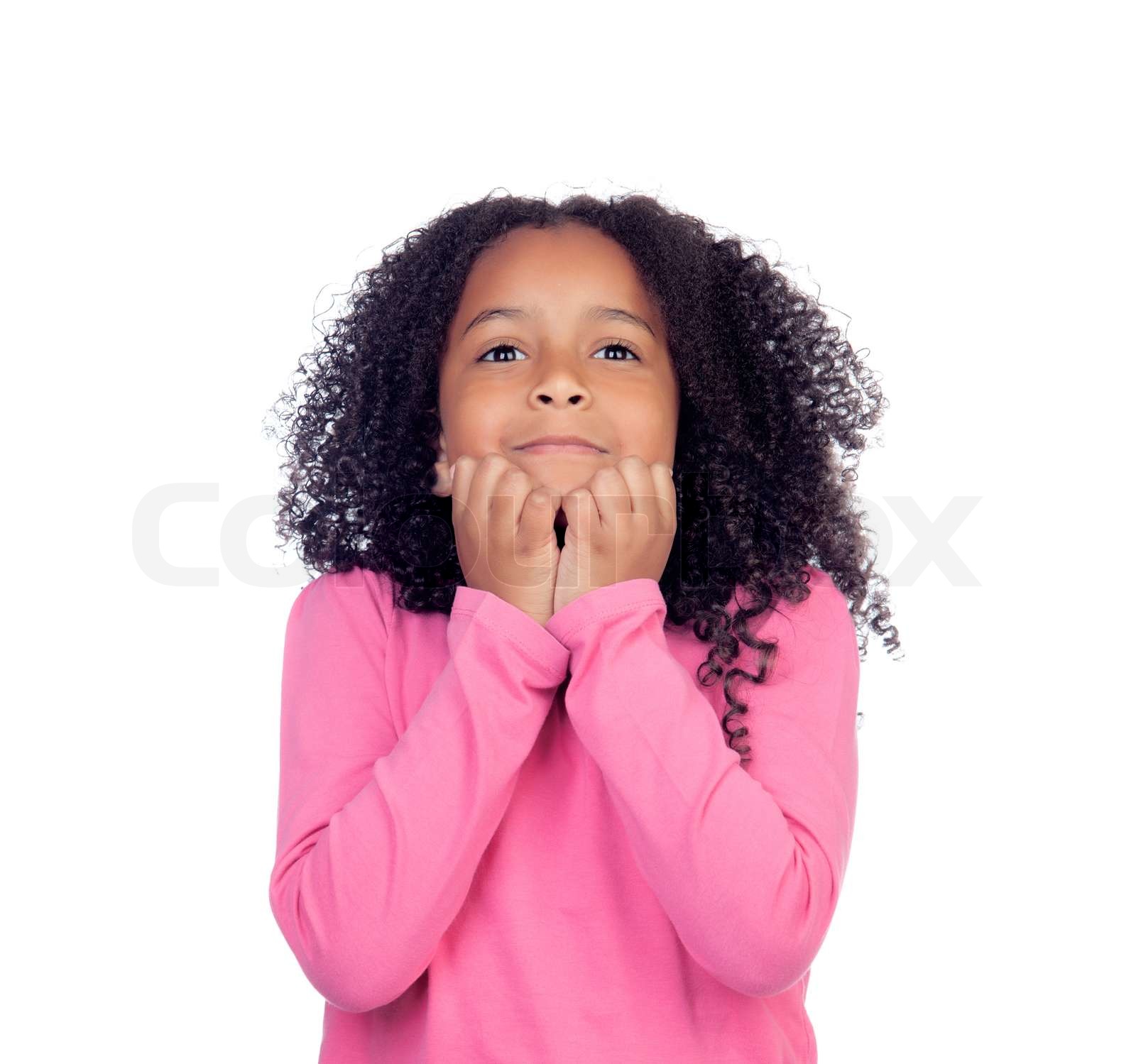 Nervous little girl | Stock image | Colourbox