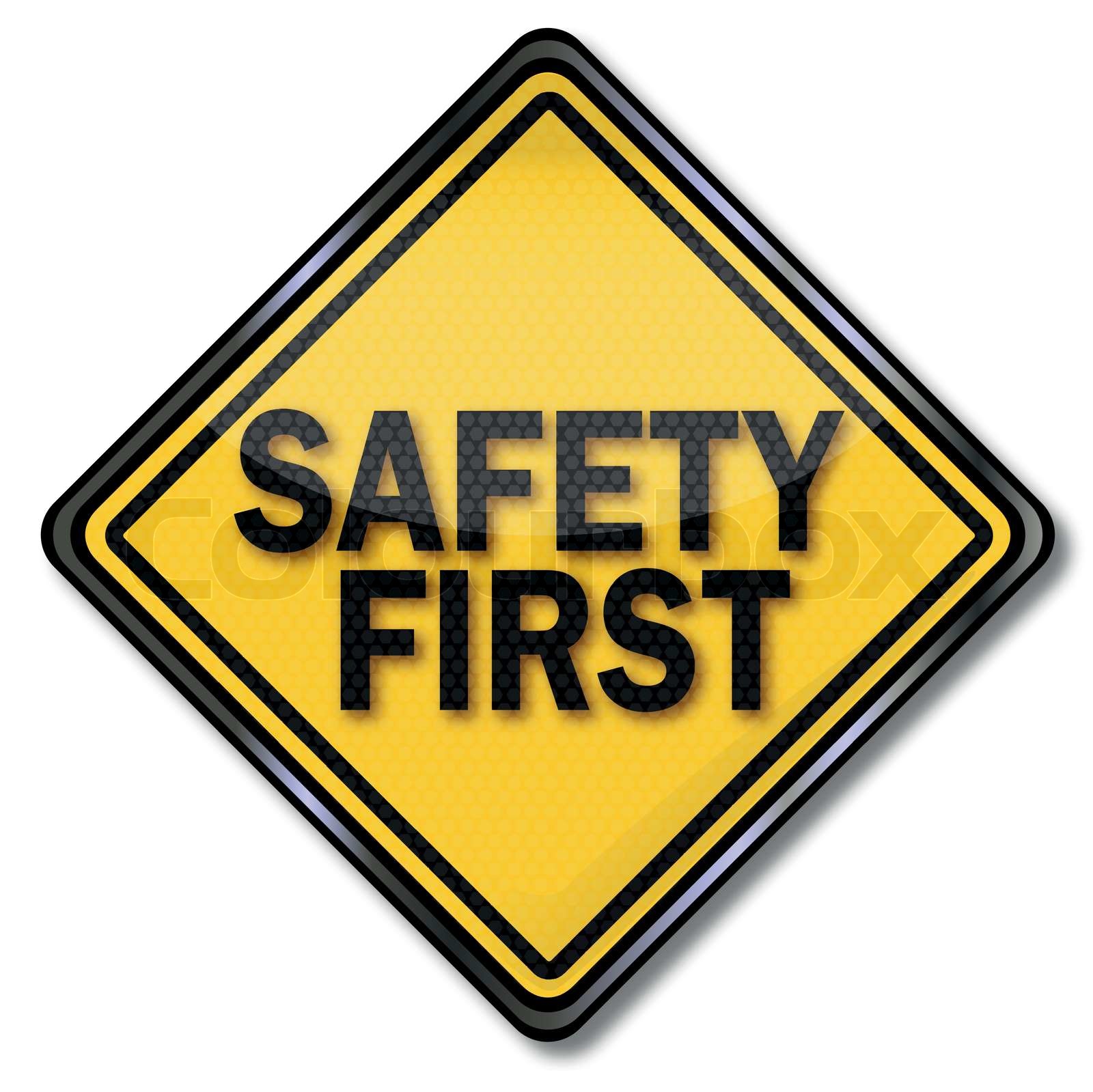 Schild safety first | Stock-Vektor | Colourbox