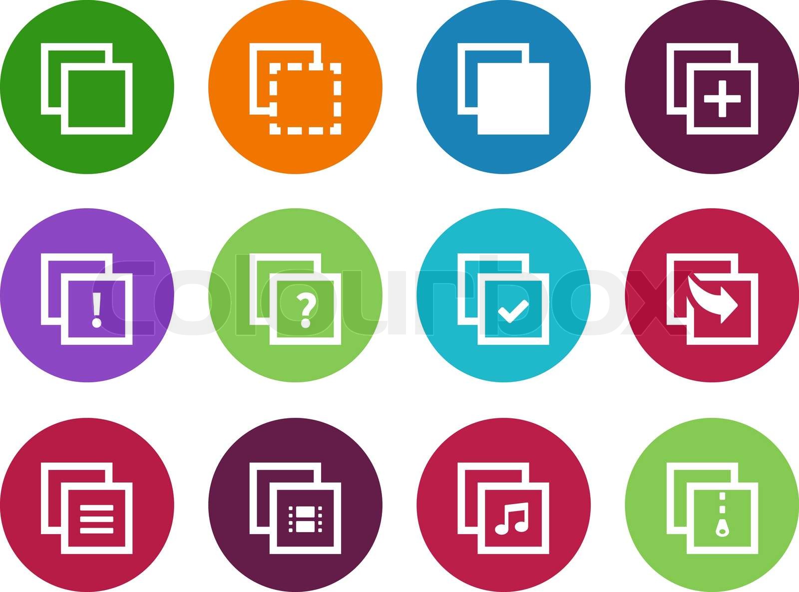 Copy Paste circle icons for Apps, Web Pages. | Stock vector | Colourbox