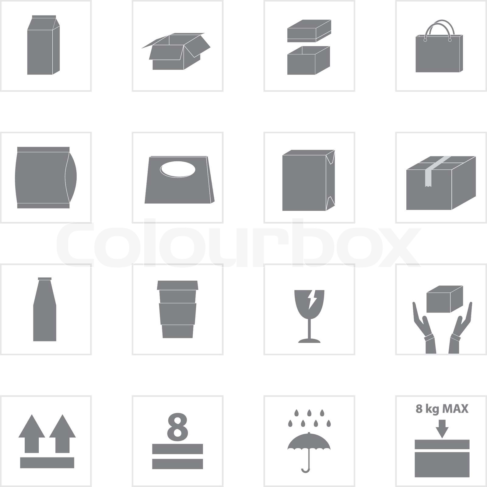 Packaging and Packing symbol icons | Stock vector | Colourbox