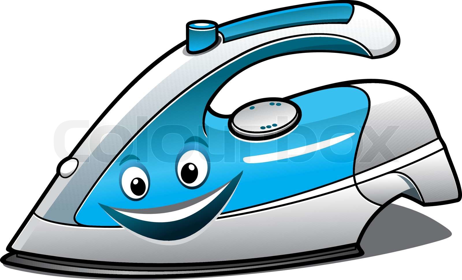 Cheerful cartoon electric iron | Stock vector | Colourbox