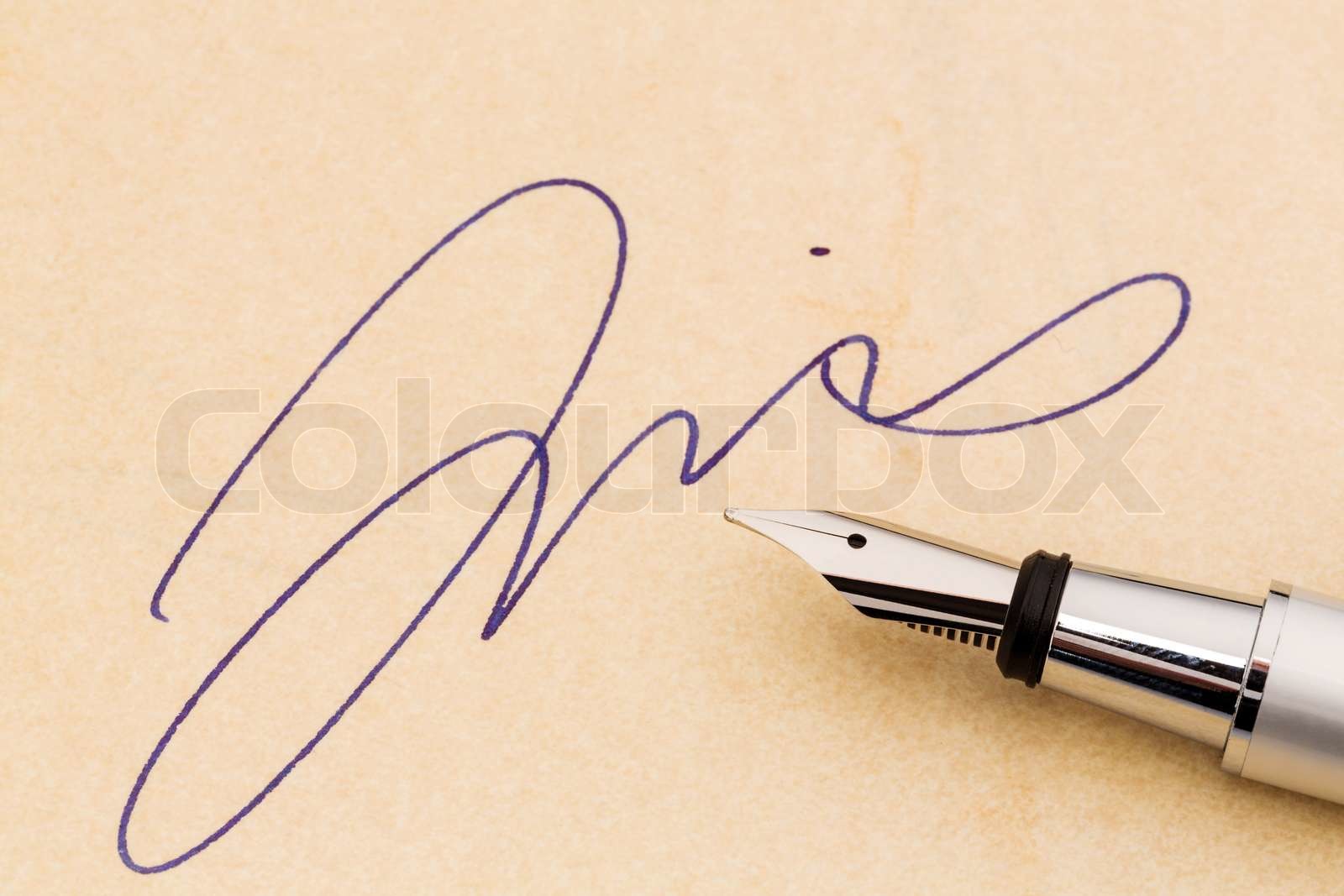 signature and fountain pen | Stock image | Colourbox