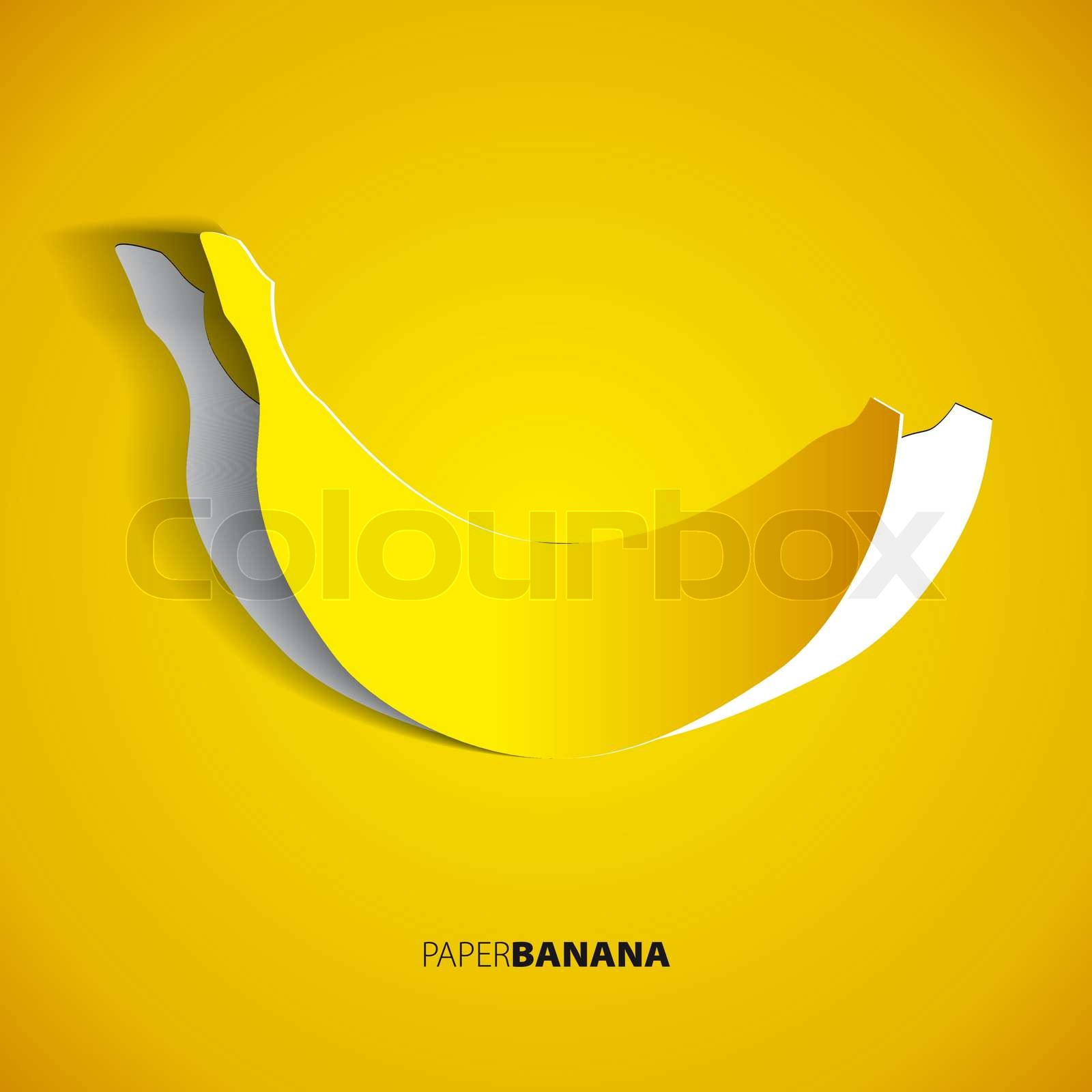 Paper banana cutout - vector illustration design card - EPS10 | Stock ...