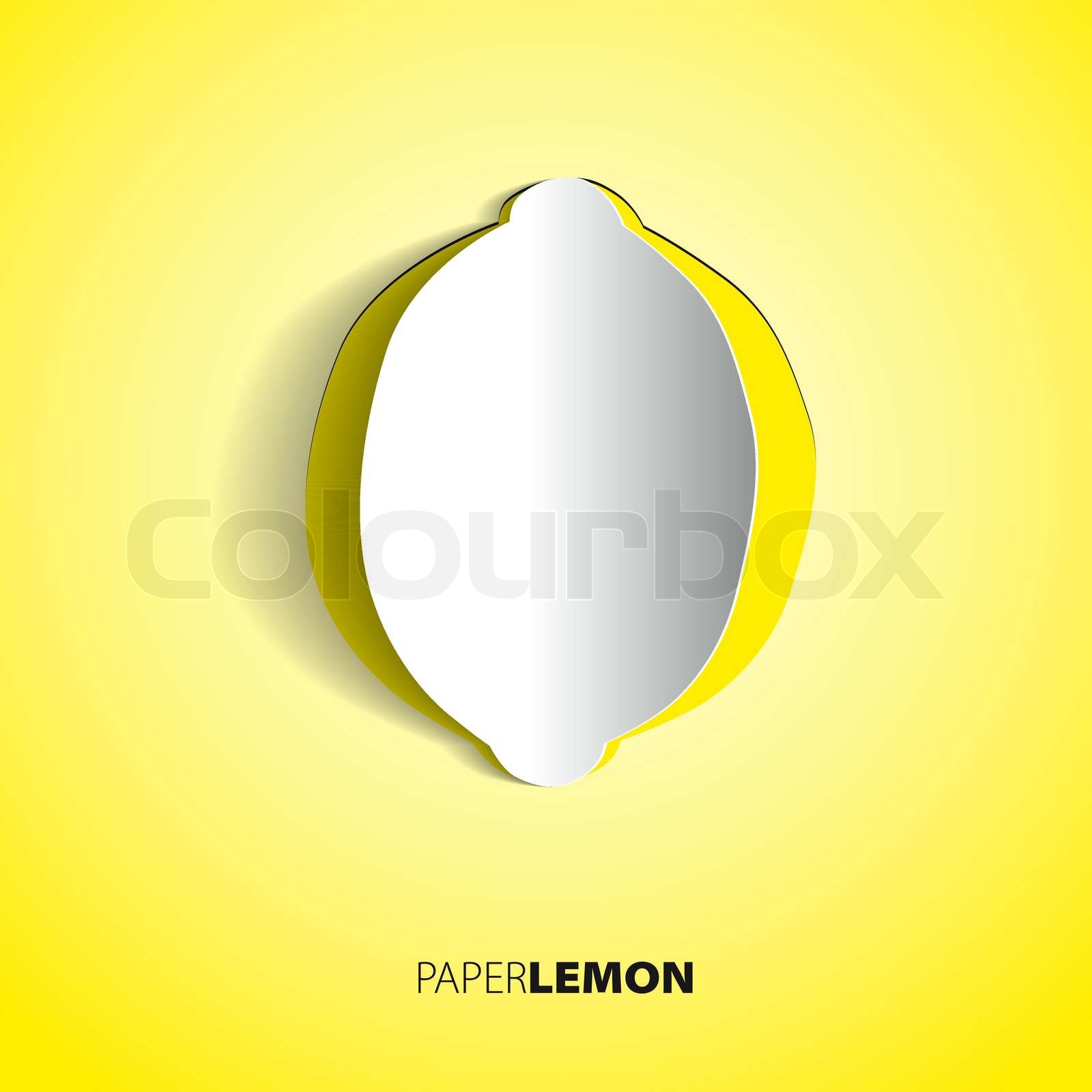 Paper lemon cutout - vector illustration design card - EPS10 | Stock ...