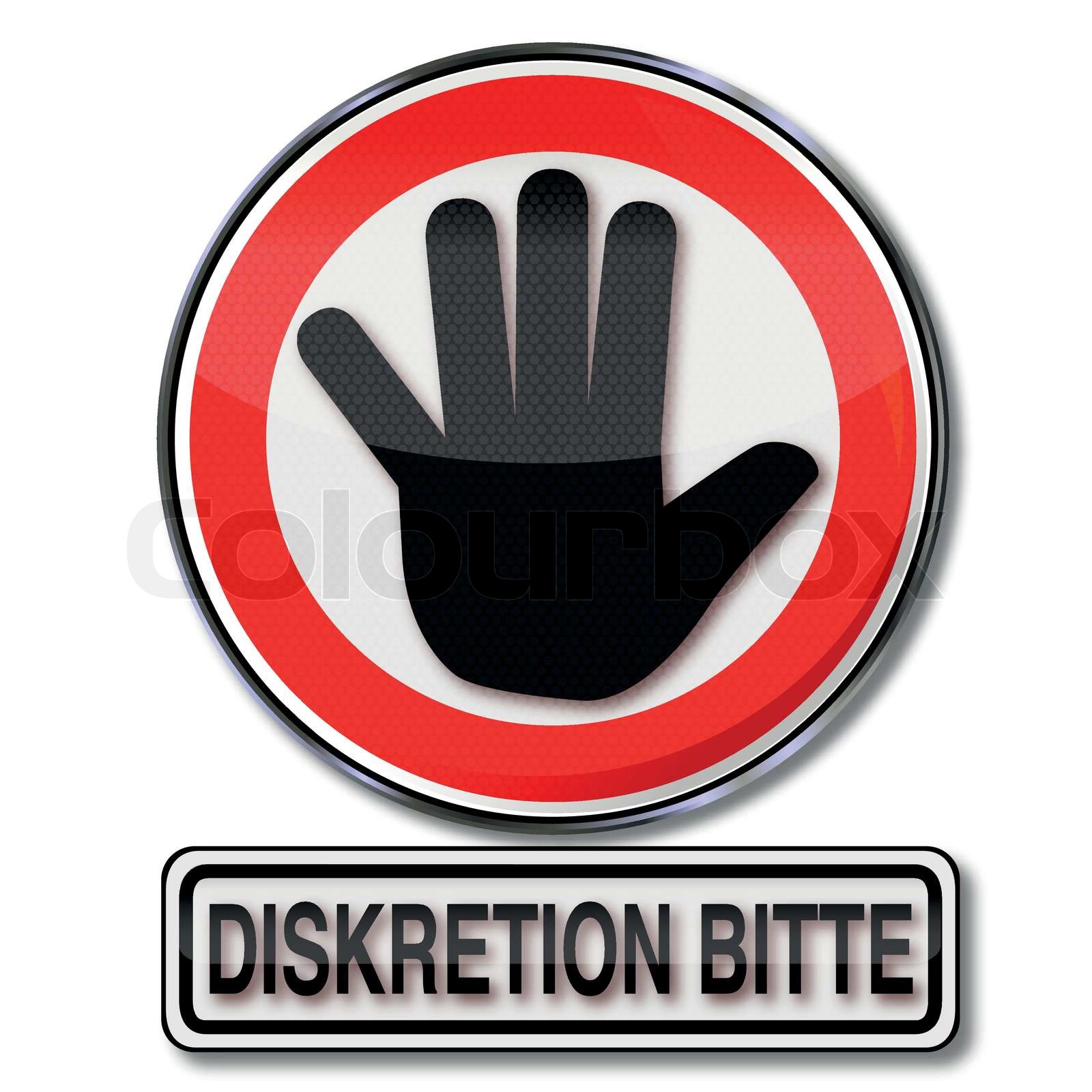 Schild Diskretion bitte | Stock-Vektor | Colourbox