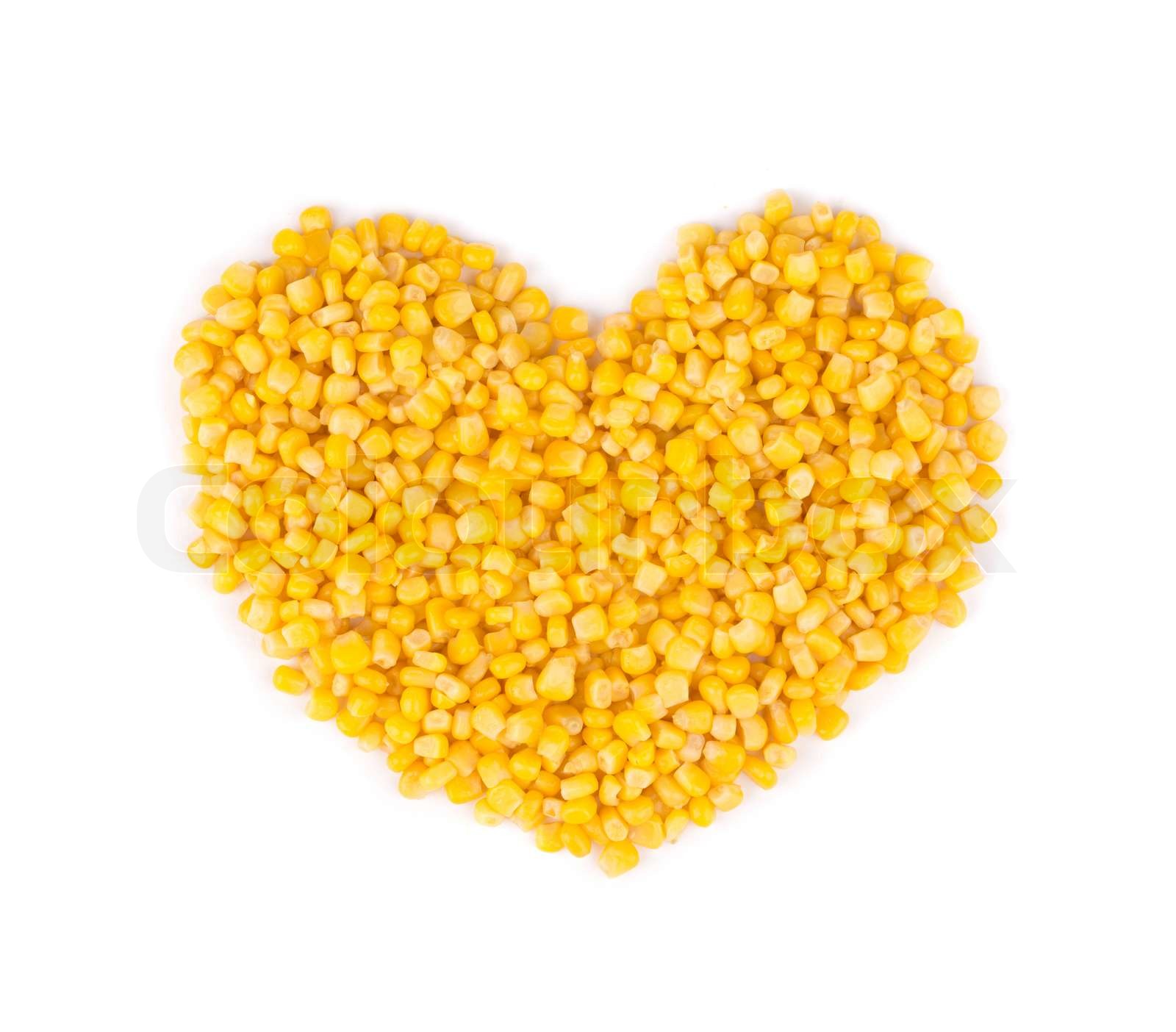 Heart made of corn. | Stock image | Colourbox