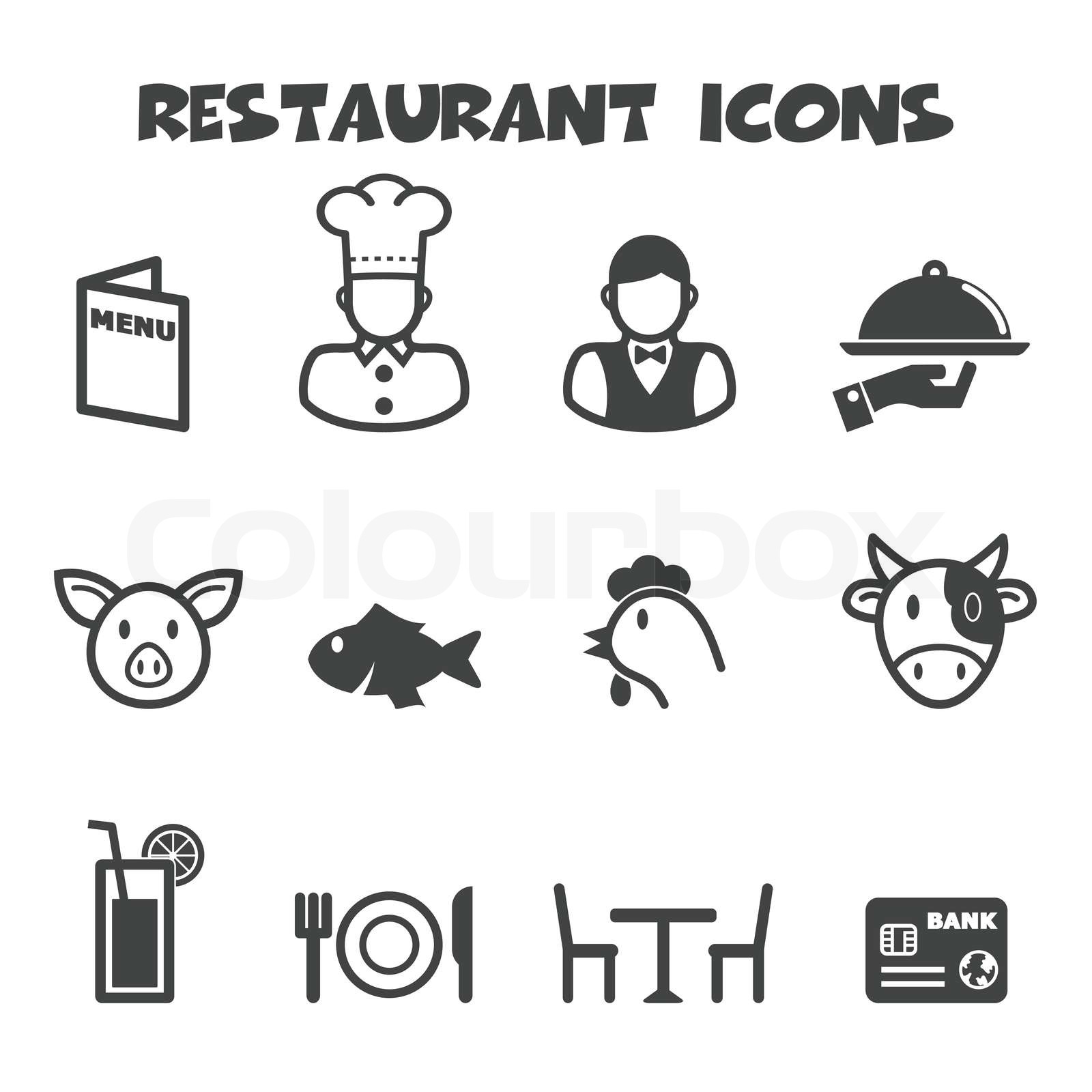 restaurant icons | Stock vector | Colourbox