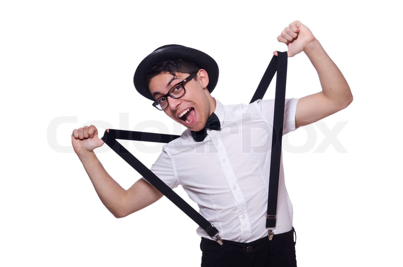 Funny man isolated on the white | Stock image | Colourbox