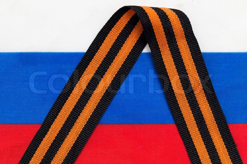 St. George ribbon and Russian flag | Stock image | Colourbox