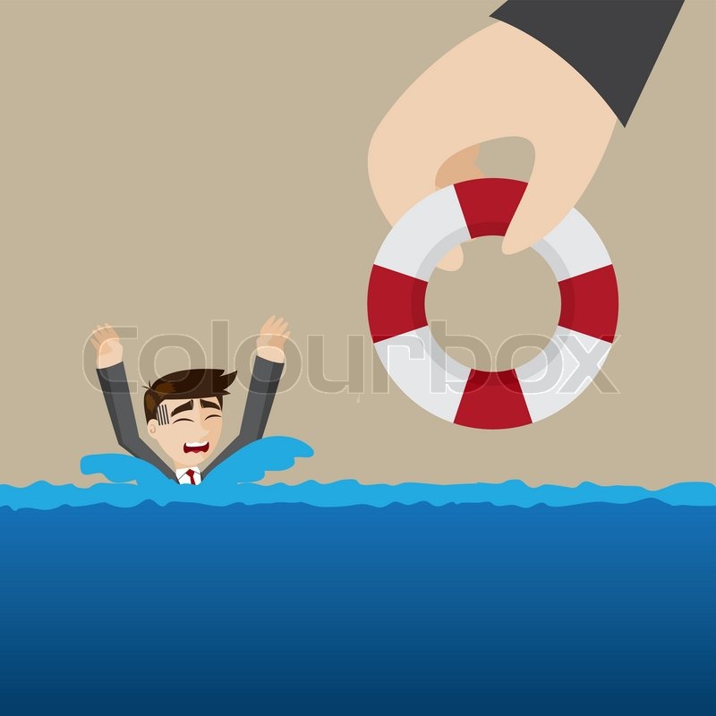 Illustration of cartoon saving ... | Stock vector | Colourbox