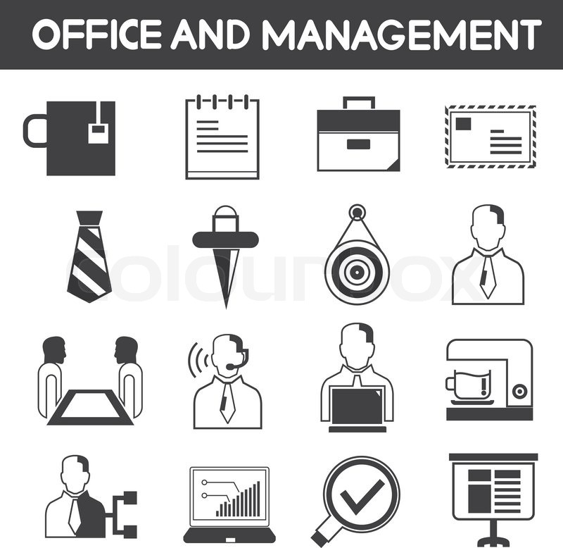 Office icons, management icons, ... | Stock vector | Colourbox
