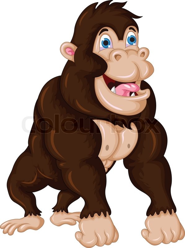 Vector illustration of gorilla cartoon | Stock vector | Colourbox