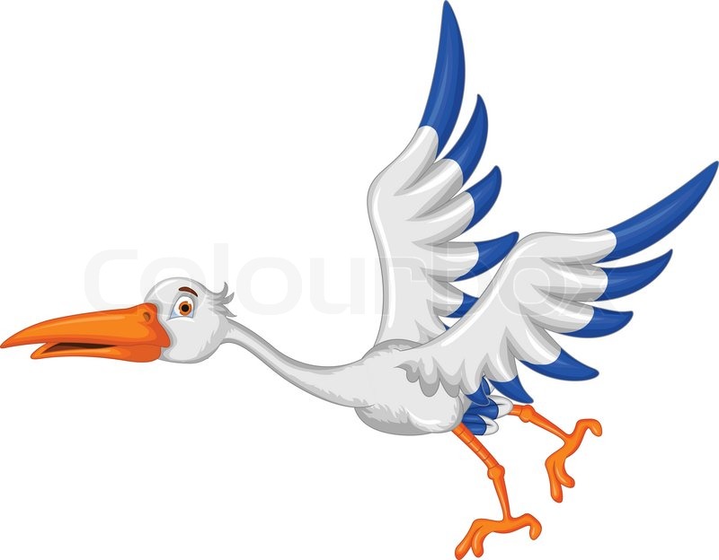 Illustration of stork cartoon | Stock vector | Colourbox