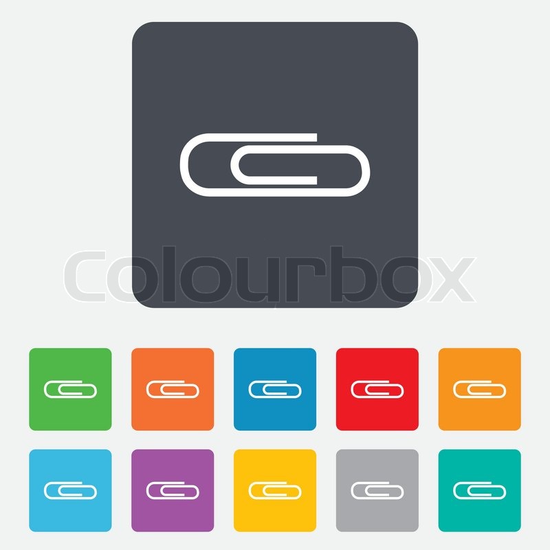Paper clip sign icon. Clip symbol. ... | Stock vector | Colourbox