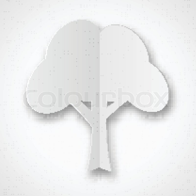 Stylized white paper tree with shadow, ... | Stock vector | Colourbox