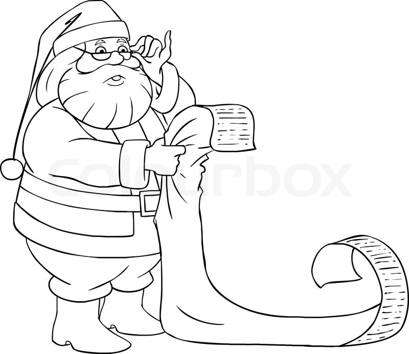 Santa List Coloring Page
