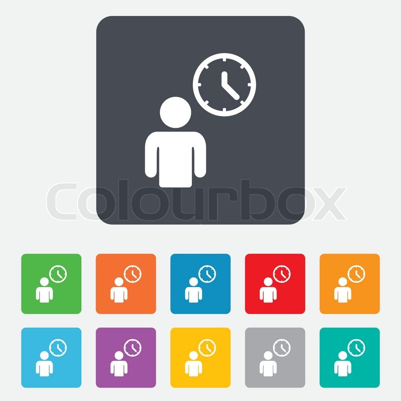 Person waiting sign icon. Time symbol. ... | Stock vector | Colourbox