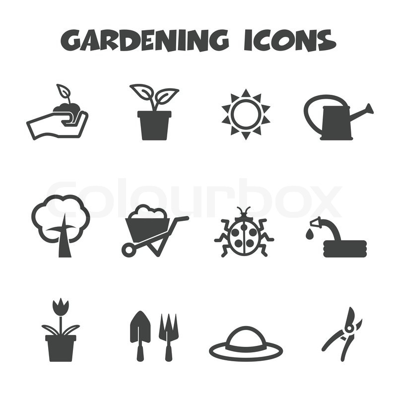 Gardening icons, mono vector symbols | Stock Vector | Colourbox