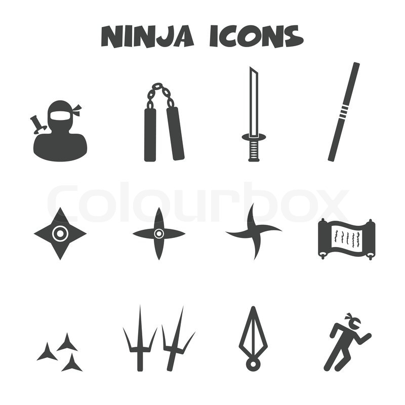 Ninja icons, mono vector symbols | Stock vector | Colourbox