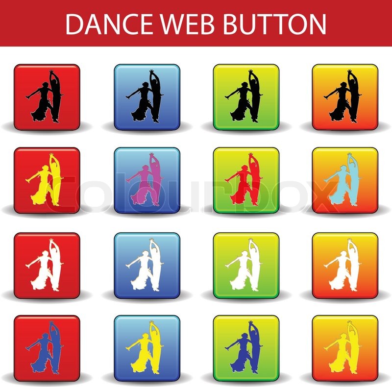 Dance web button | Stock vector | Colourbox