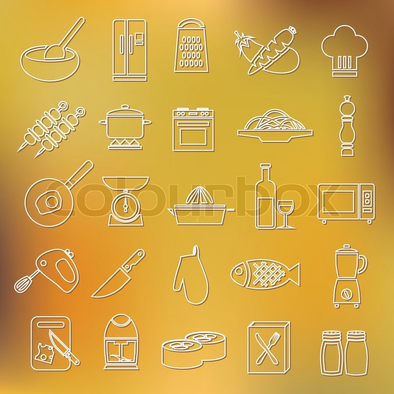 Cooking outline icons | Stock vector | Colourbox