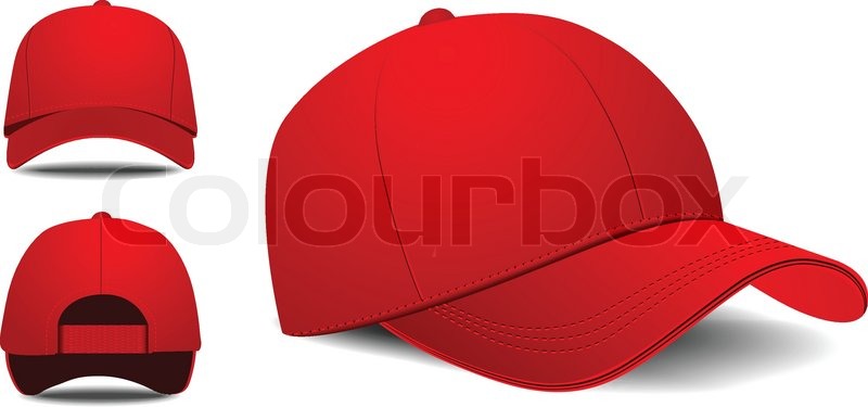 Baseball cap. Front, left, back view. ... | Stock vector | Colourbox