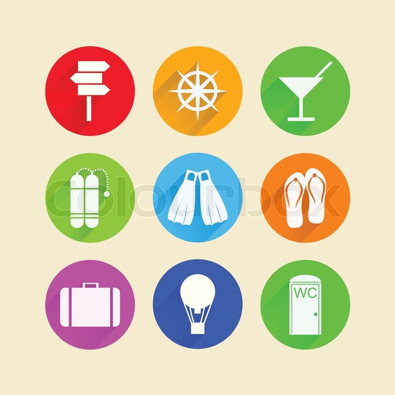 Flache Symbole für die Freizeit | Stock-Vektor | Colourbox