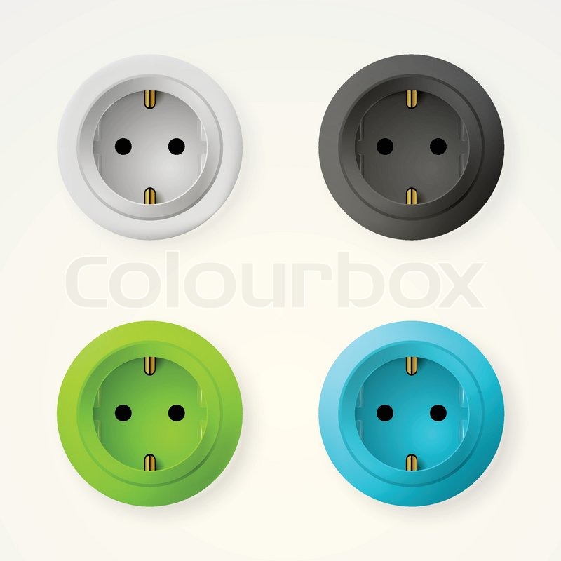 Set of colored circle sockets. Four ... | Stock Vector | Colourbox