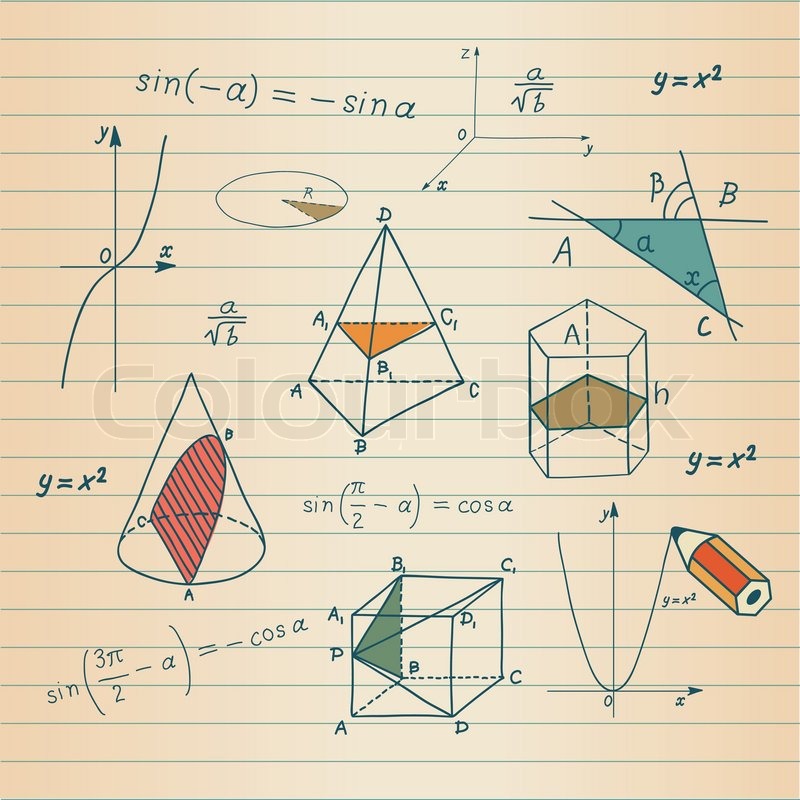 Matematik, lineal, tegning | Stock vektor | Colourbox
