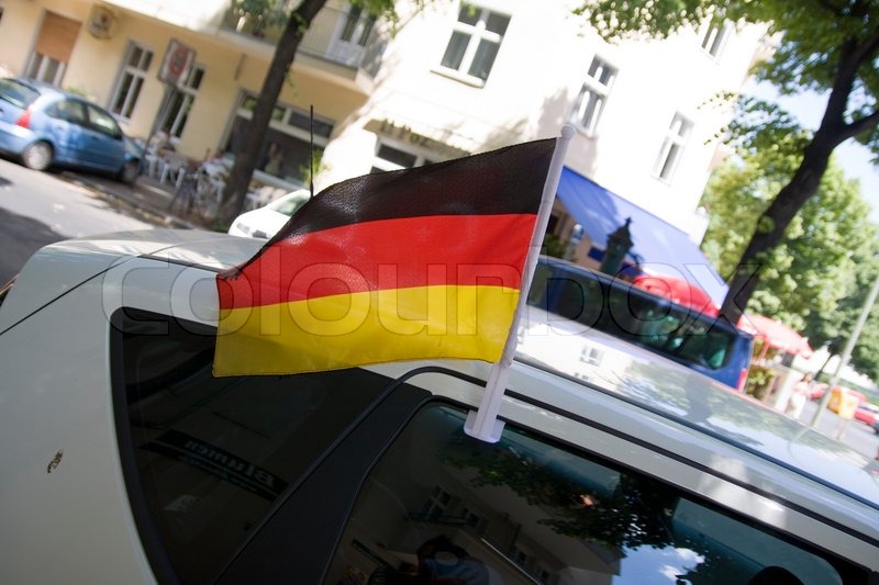 German flag on a car window | Stock image | Colourbox