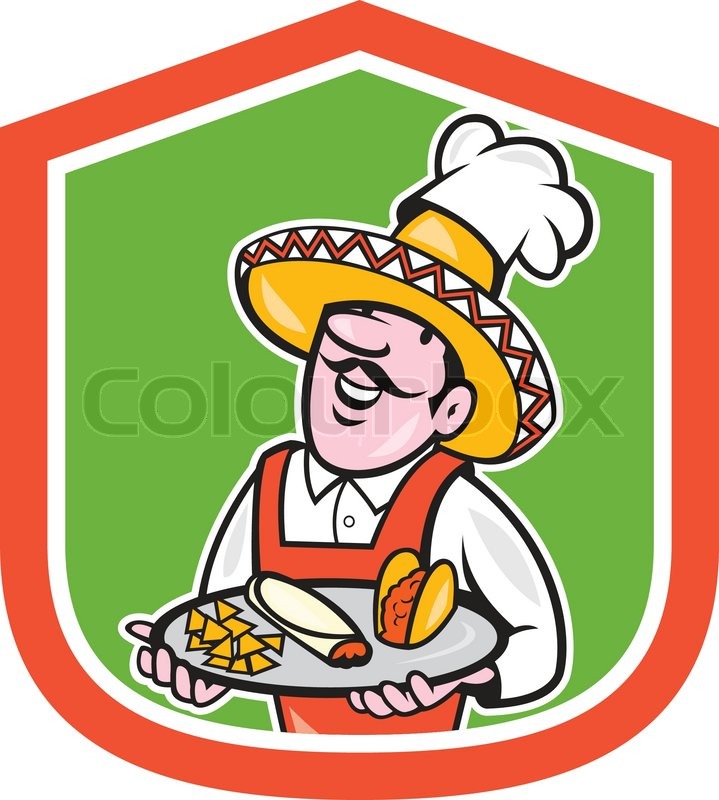 Illustration of a cartoon Mexican chef ... | Stock vector | Colourbox