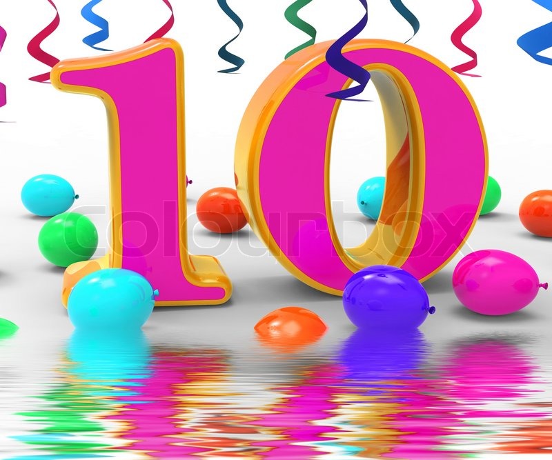 Number Ten Party Displaying Birthday ... | Stock image | Colourbox
