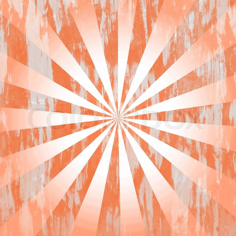 Orange distressed rays background | Stock Photo | Colourbox