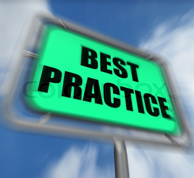 Beste Praxis-Zeichen zeigt bessere und ... | Stock Bild | Colourbox