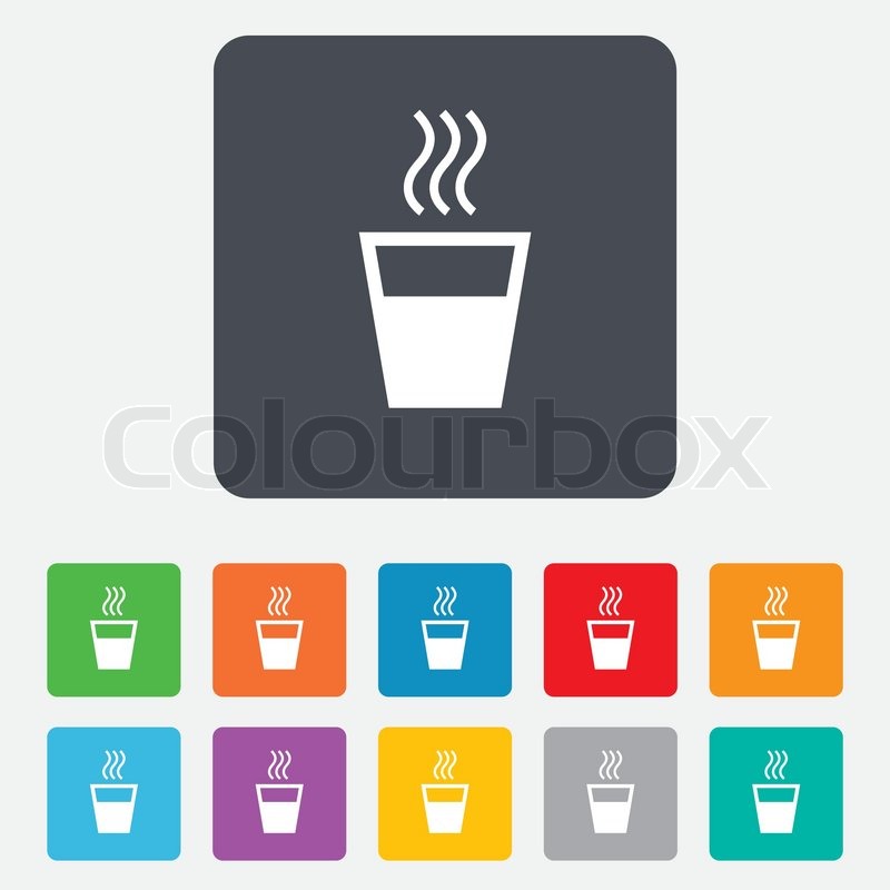 Hot water sign icon. Hot drink glass ... | Stock vector | Colourbox