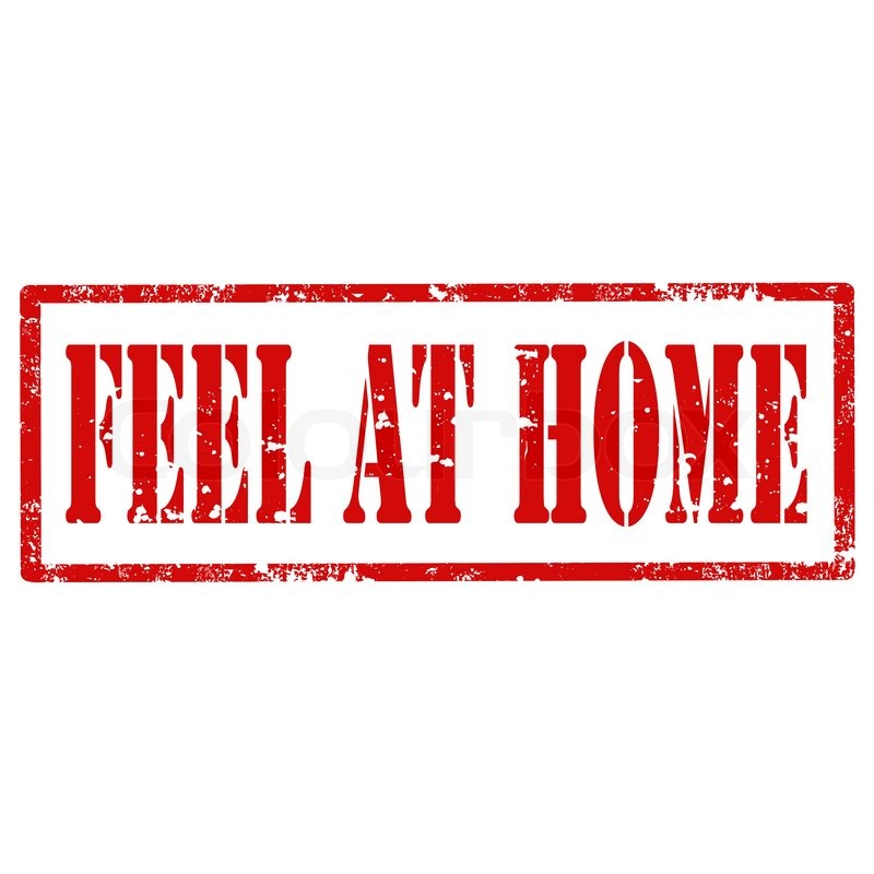 Grunge rubber stamp with text Feel At ... | Stock vector | Colourbox